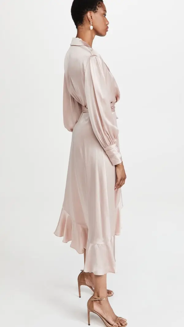 Zimmermann Silk Wrap Midi Dress