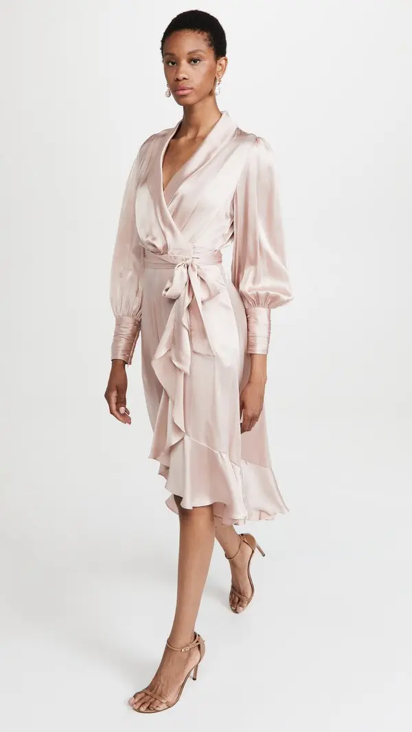Zimmermann Silk Wrap Midi Dress