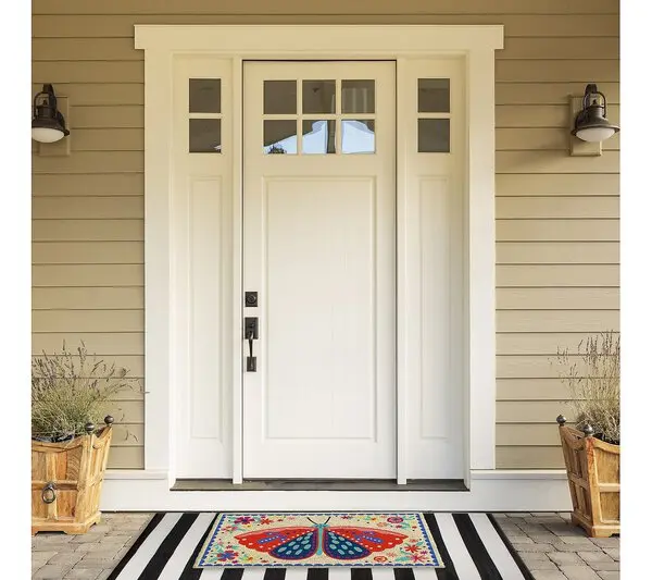 DESIGN IMPORTS Folk Butterfly 17' X 29' Doormat