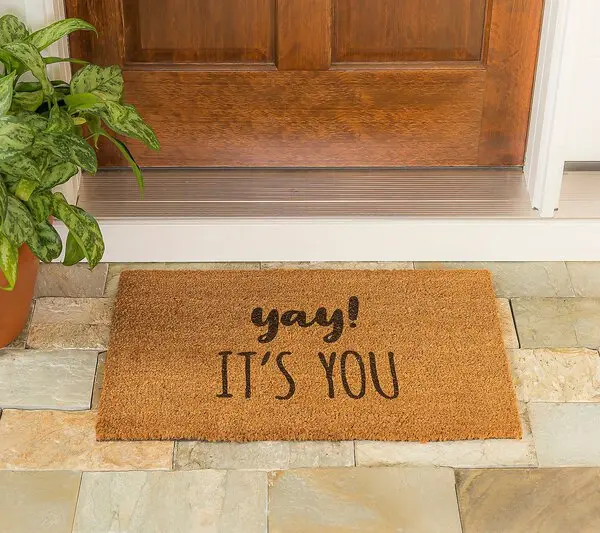 EVERGREEN Yay It's You' 16' X 28' Coir Mat - One-color