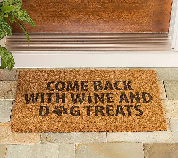 EVERGREEN Come Back With Wine And Dog Treats' 6x28 Mat - One-color