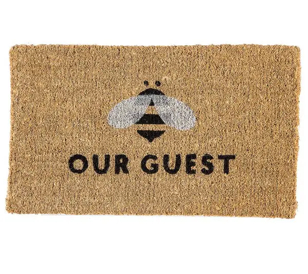 EVERGREEN Bee Our Guest Woven Back 18x30 Mat - One-color