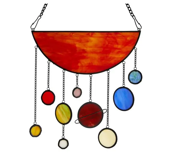 RIVER OF GOODS 12'h Solar System-tiffany-styl E Stained Glass - One-color