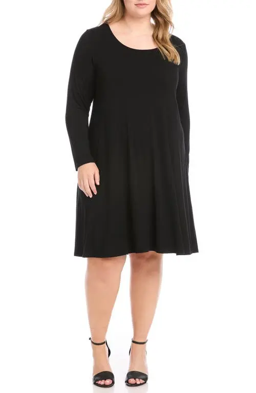 Karen Kane Long Sleeve Jersey Trapeze Dress