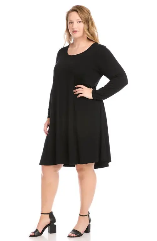 Karen Kane Long Sleeve Jersey Trapeze Dress
