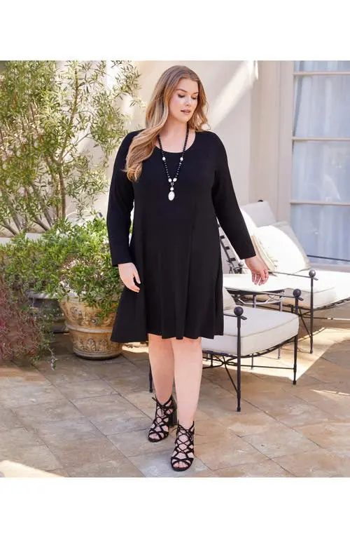 Karen Kane Long Sleeve Jersey Trapeze Dress