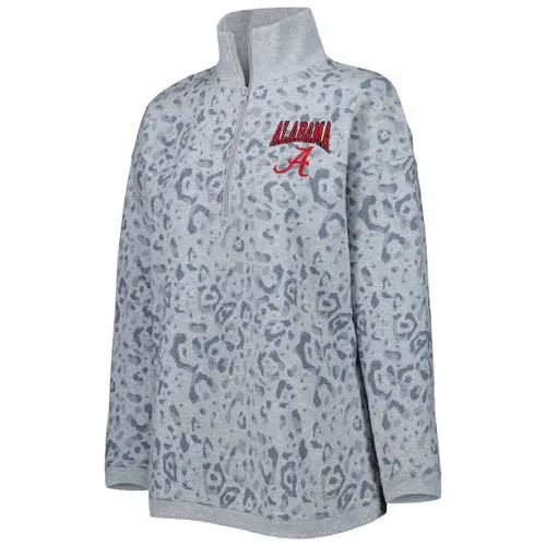 GAMEDAY COUTURE Alabama Crimson Tide Leopard Quarter-zip Sweatshirt