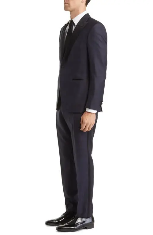 BOSS Huge Virgin Wool Blend Suit - Navy