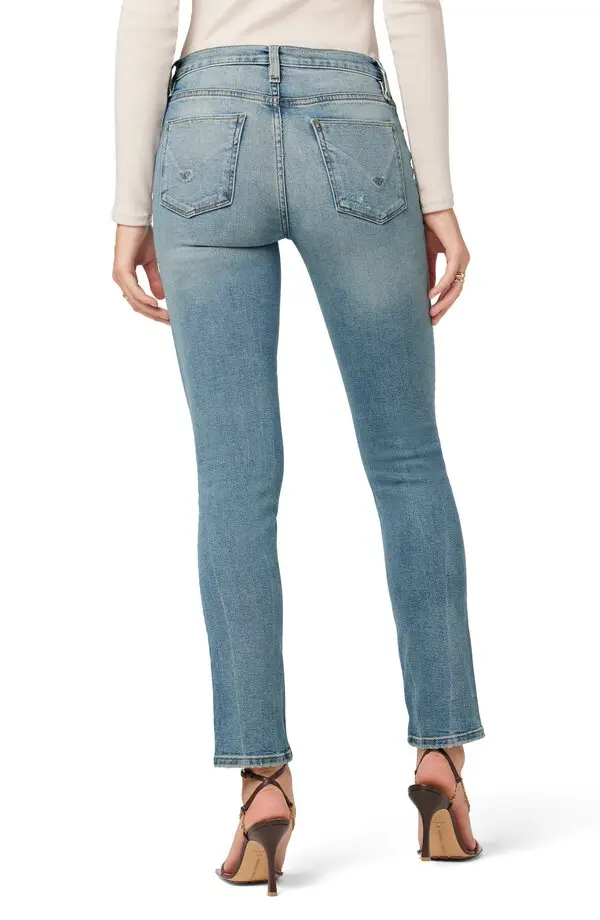 Hudson Jeans Nico Ripped Ankle Straight Leg Jeans