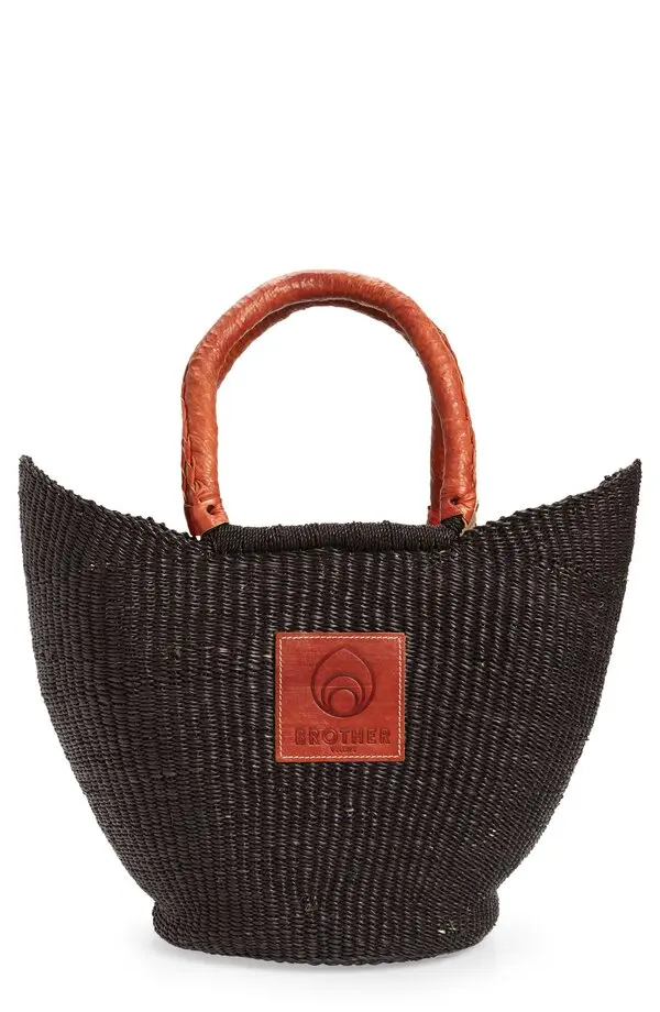 Brother Vellies Sailboat Straw Basket Tote