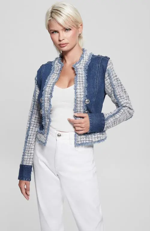 Guess Runway Tweed Denim Jacket