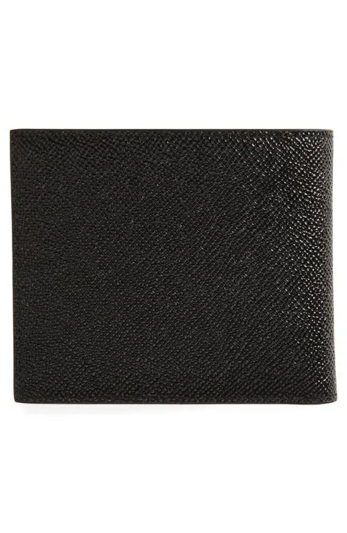 Dolce & Gabbana Logo Plaque Leather Bifold Wallet - Black