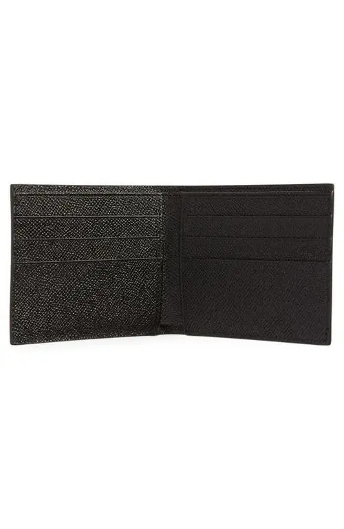 Dolce & Gabbana Logo Plaque Leather Bifold Wallet - Black