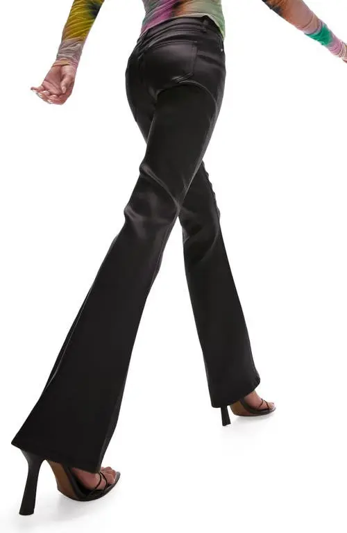 Topshop Coated Bootcut Jeans