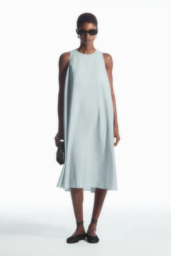knee length dresses for ladies Gemma Blood Orange Racer Neck Midi Dress – Vavavoom.ie main image 1