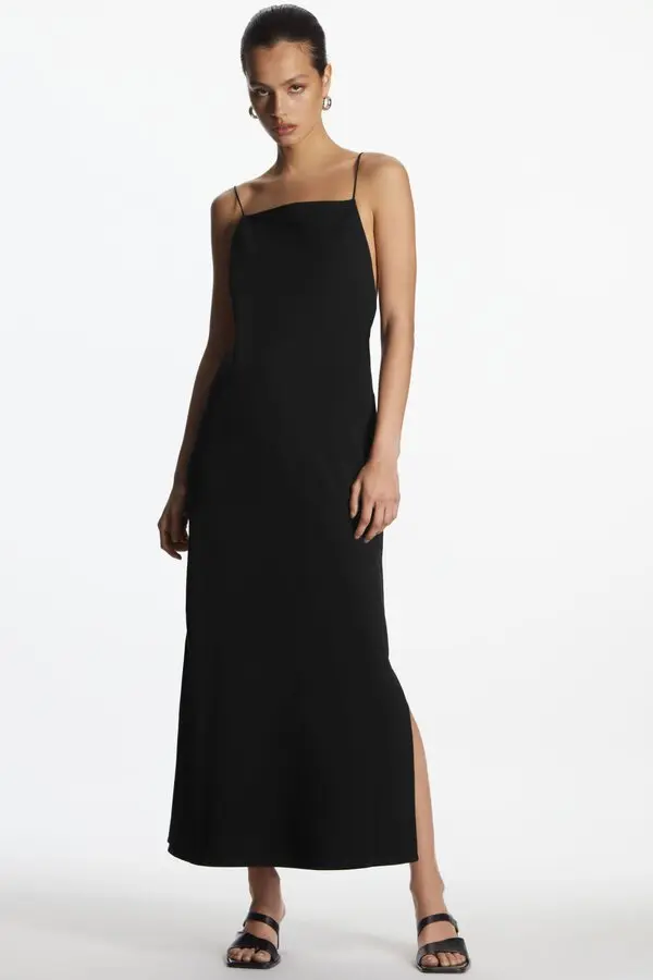 Cos Open-Back Midi Dress - Black | Editorialist