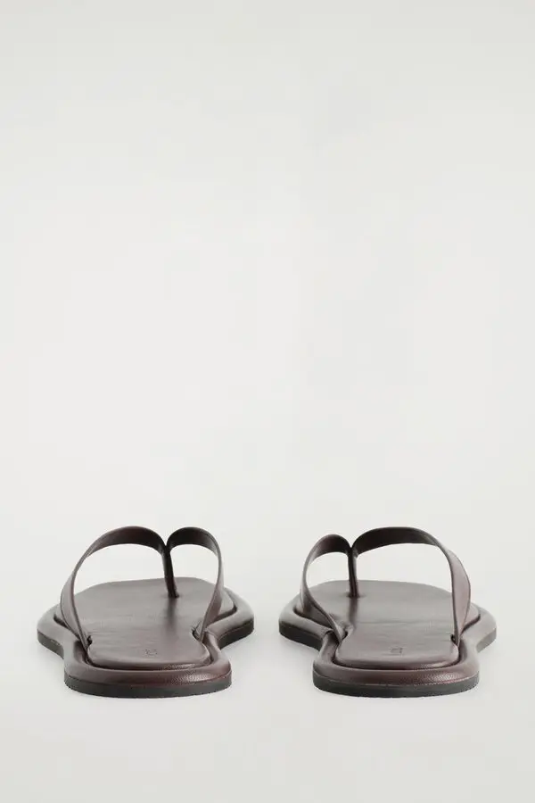 Cos Leather Flip Flops - Red