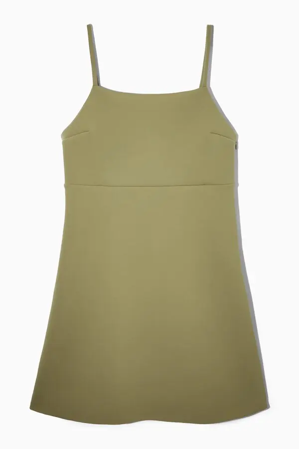 Cos Open-Back Mini Dress - Green | Editorialist