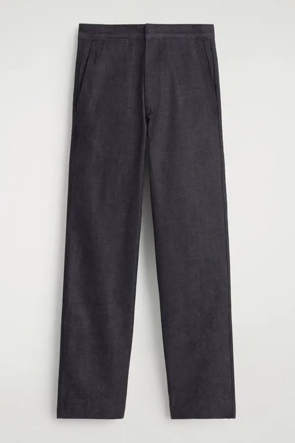 Cos Straight-leg Denim Pants - Dark Blue