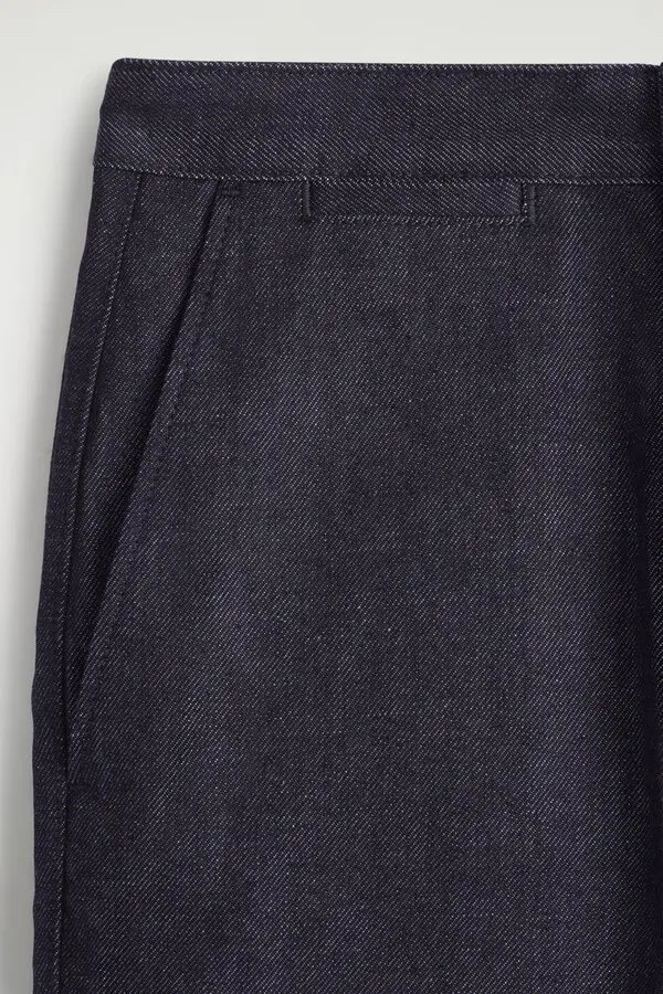Cos Straight-leg Denim Pants - Dark Blue