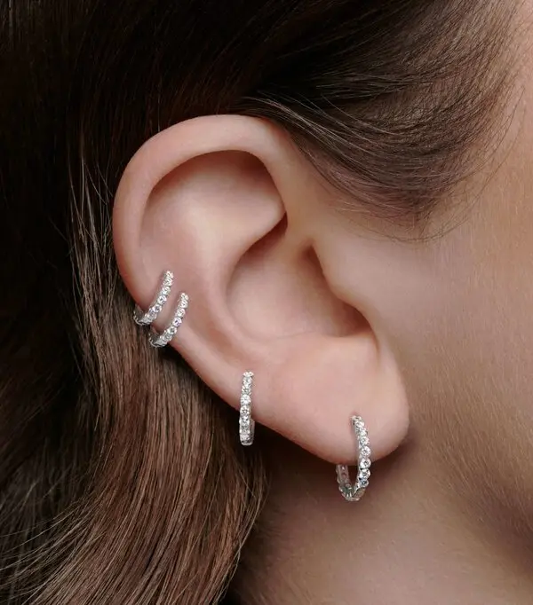 MARIA TASH Gold And Diamond Eternity Hoop Earring