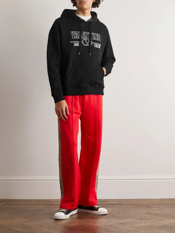 Valentino Garavani Logo-embroidered Cotton-jersey Hoodie