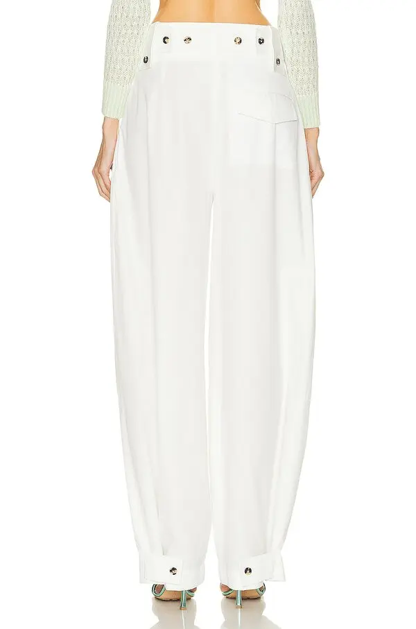 Bottega Veneta Pleated Wide Leg Trouser - Chalk
