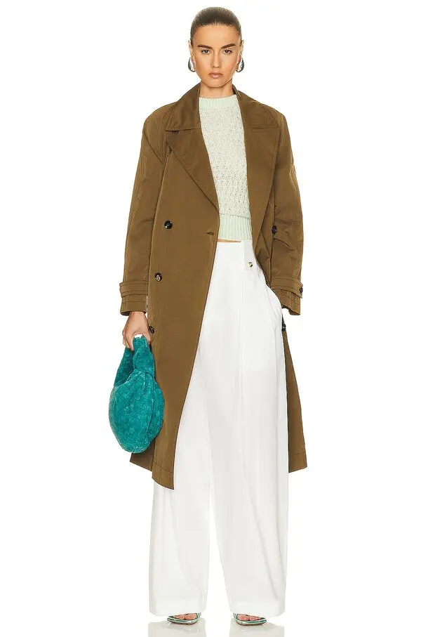 Bottega Veneta Pleated Wide Leg Trouser - Chalk
