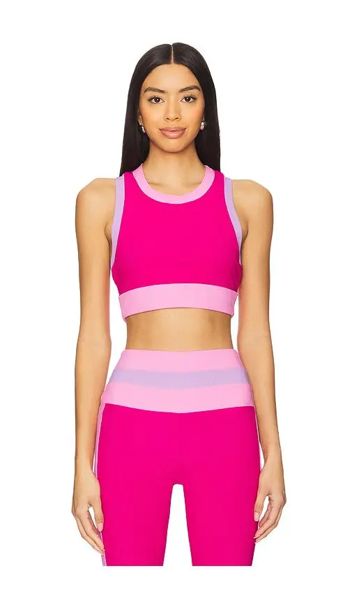 Beach Riot Gwen Ribbed Top - Raspberry Colorblock