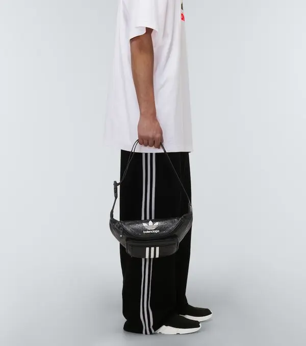 Balenciaga X Adidas Leather Belt Bag In Black - 30% Off | Editorialist