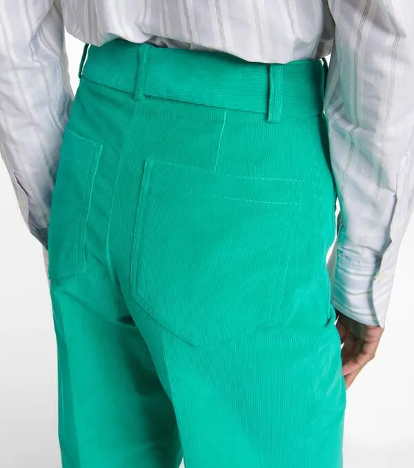 Victoria Beckham Alina Wide-leg Corduroy Pants - Turquoise