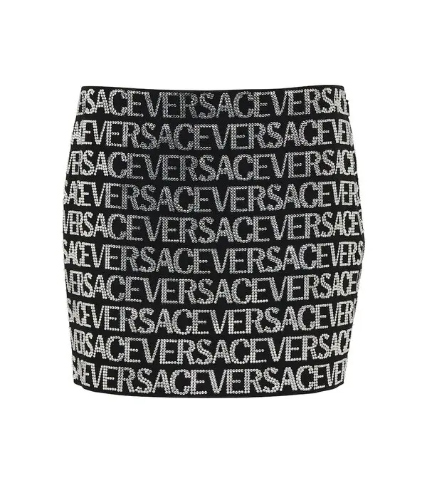 Versace Logo Embellished Mini Skirt
