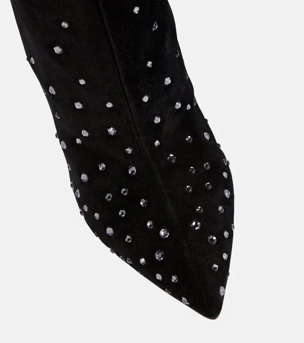 Paris Texas Embellished Suede Over-the-knee Boots
