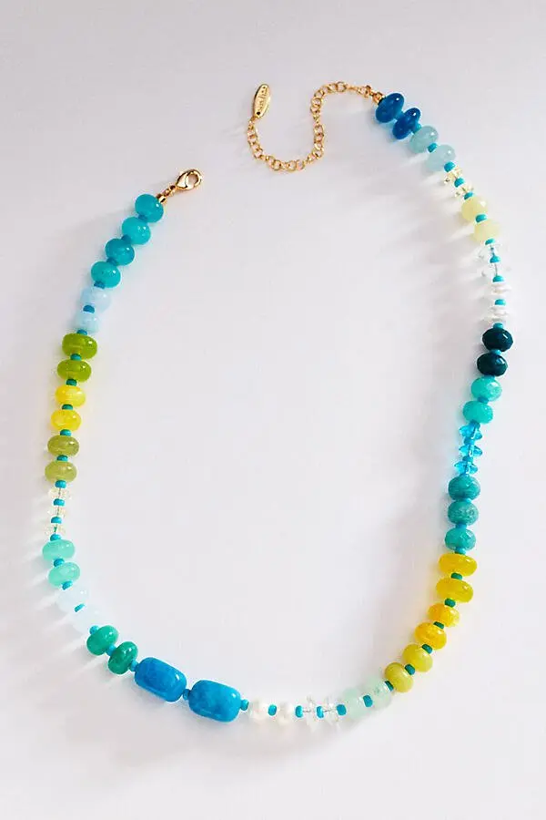 Anthropologie Rabow Stone Necklace - Blue Green