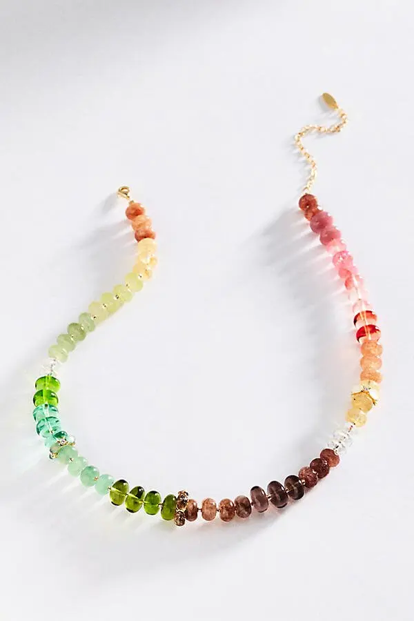 Anthropologie Rabow Stone Necklace - Pave Multi