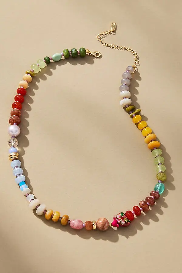 Anthropologie Rabow Stone Necklace - Terracotta