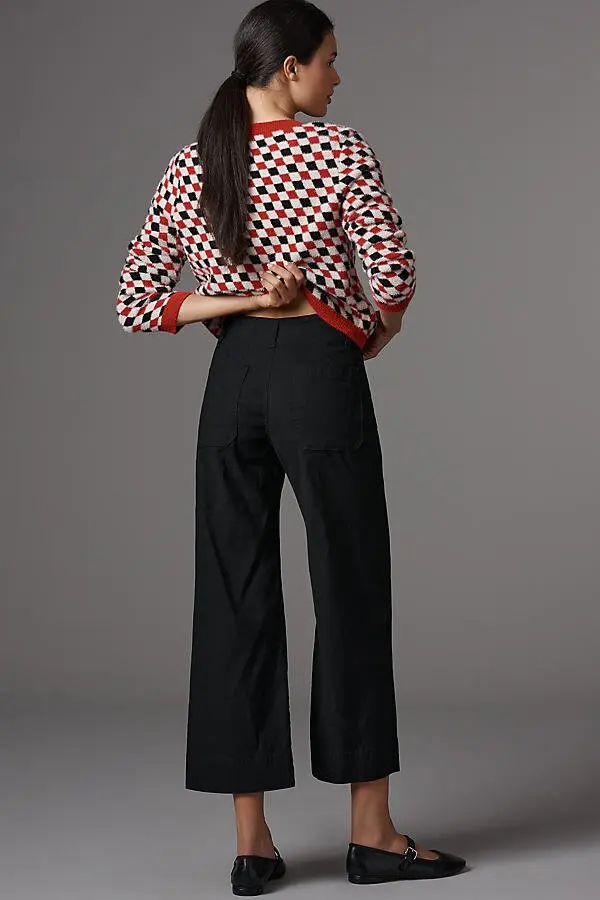 Maeve Colette High-rise Wide-leg Pants - Black