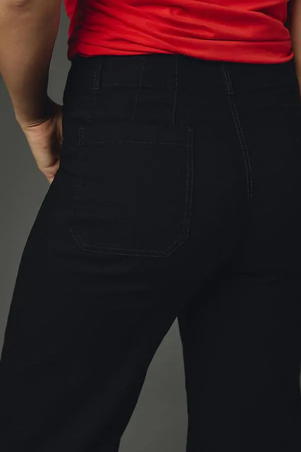Maeve Colette High-rise Wide-leg Pants - Black