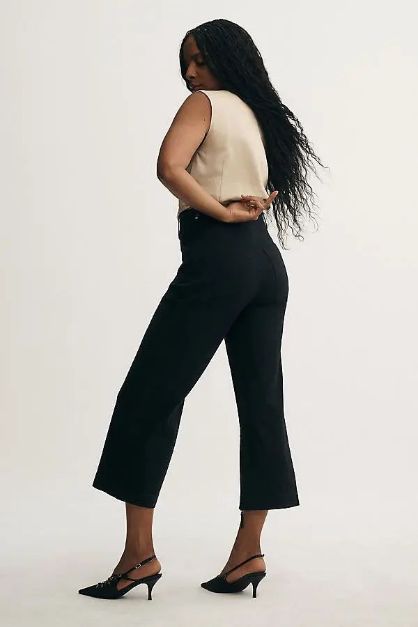 Maeve Colette High-rise Wide-leg Pants - Black
