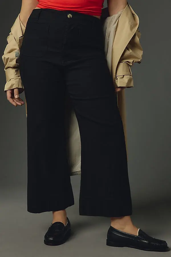 Maeve Colette High-rise Wide-leg Pants - Black