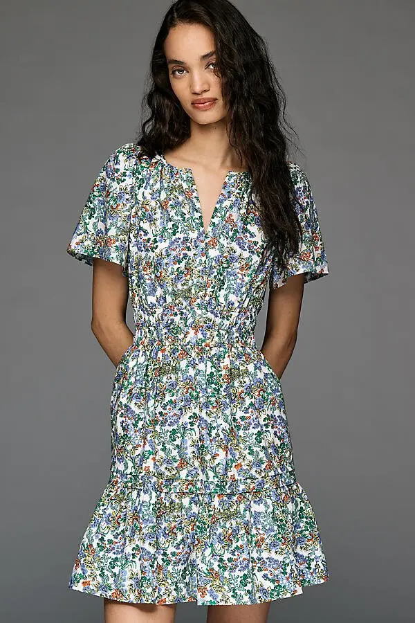 THE SOMERSET COLLECTION BY ANTHROPOLOGIE The Somerset Mini Dress - Multi Floral