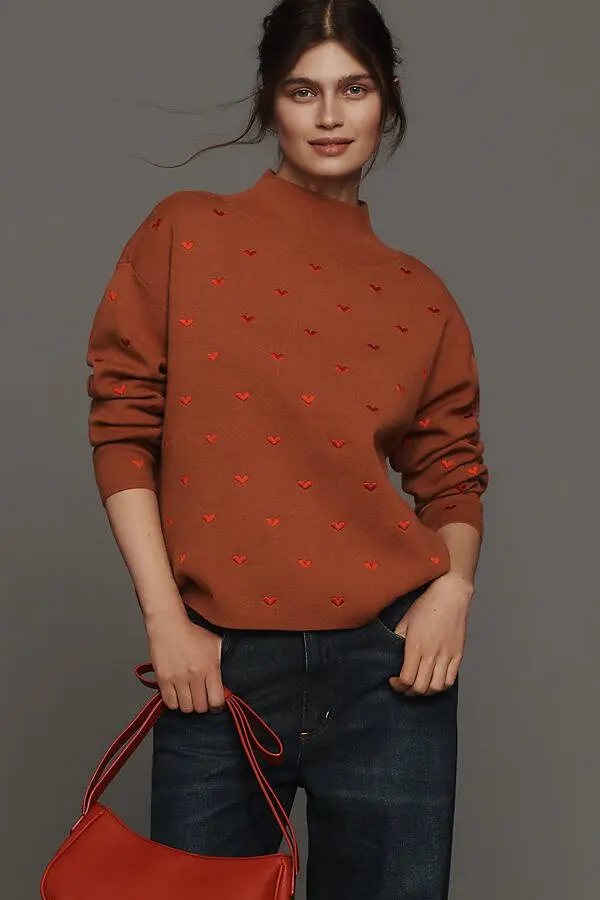 Maeve The Carys Mock-neck Sweater - Brown