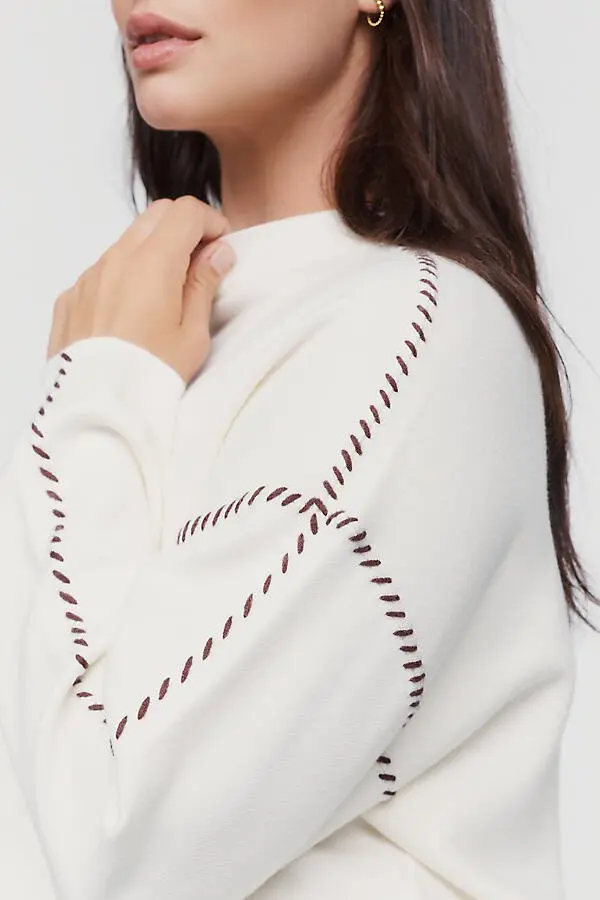 Maeve Carys Mock-neck Sweater - Snow
