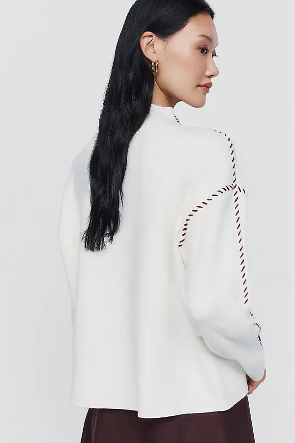 Maeve Carys Mock-neck Sweater - Snow