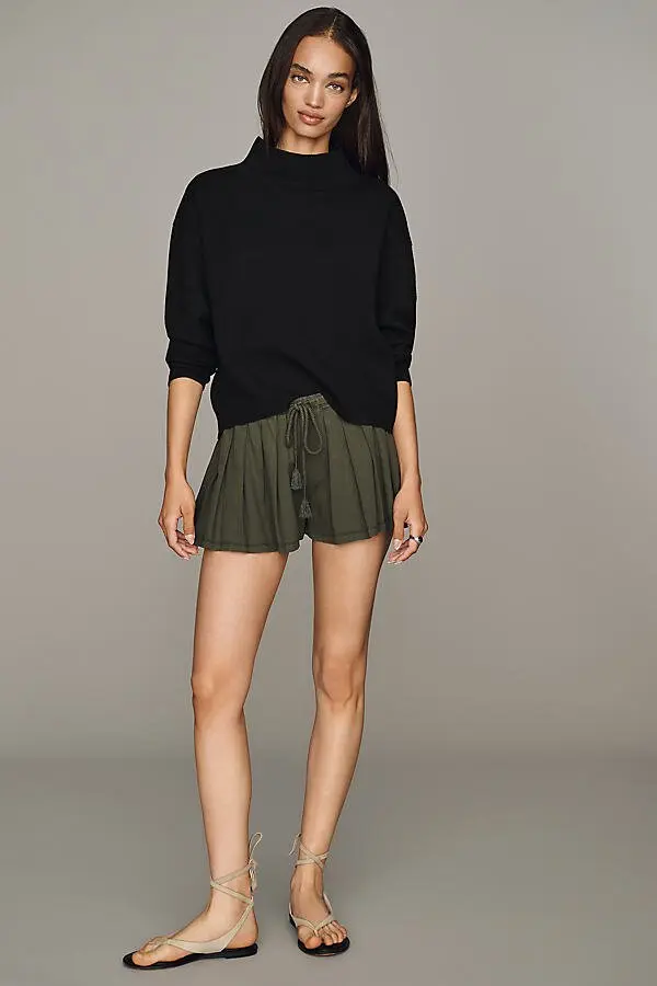 Maeve Carys Mock-neck Sweater - Solid Black