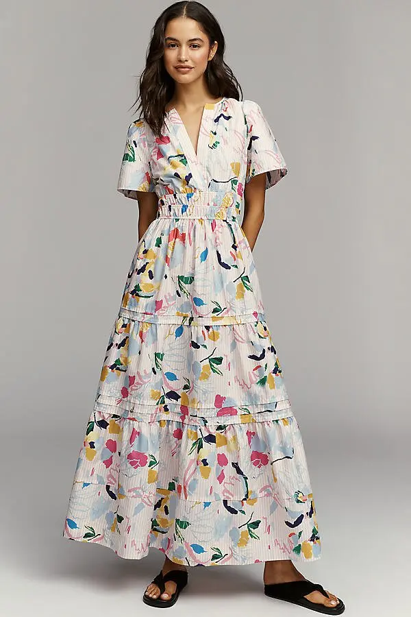 THE SOMERSET COLLECTION BY ANTHROPOLOGIE The Somerset Collection Maxi Dress - Multi Floral Stripe
