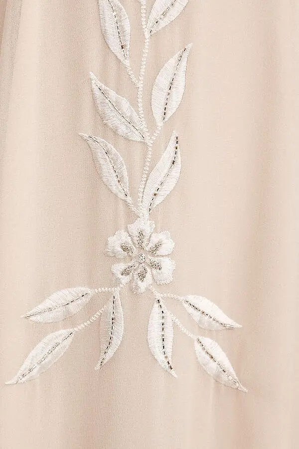 Bhldn Belize Embroidered A-line Gown - Champagne