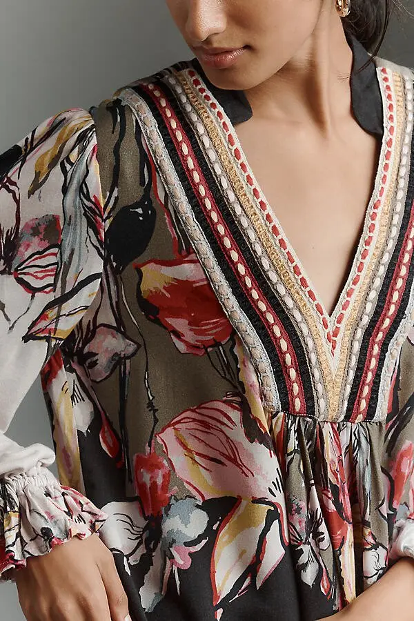 BL-NK Stephanie Long-sleeve Top - Pink Pattern