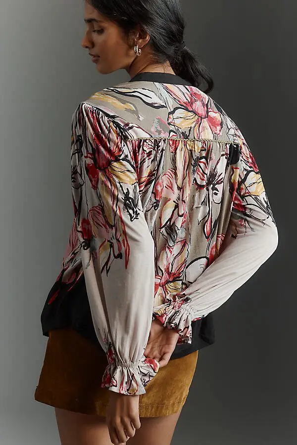 BL-NK Stephanie Long-sleeve Top - Pink Pattern