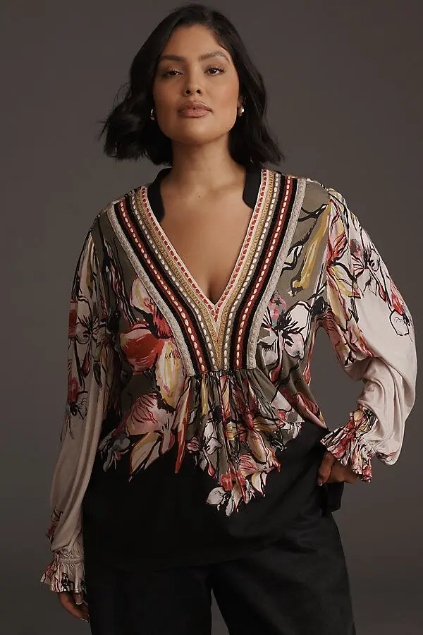 BL-NK Stephanie Long-sleeve Top - Pink Pattern